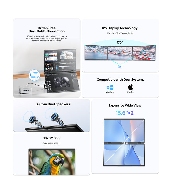 Mini PC|Minisforum MDSA156|Portable Monitor